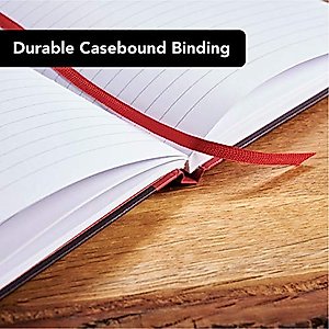 Black n' Red Notebook, Durable Hardcover, Premium Optik Paper, Scribzee App Compatible, Environmentally Friendly, Secure Casebound Binding, 11-3/4" x 8-1/4", 96 Double-Sided Ruled, 1 Count (D66174)