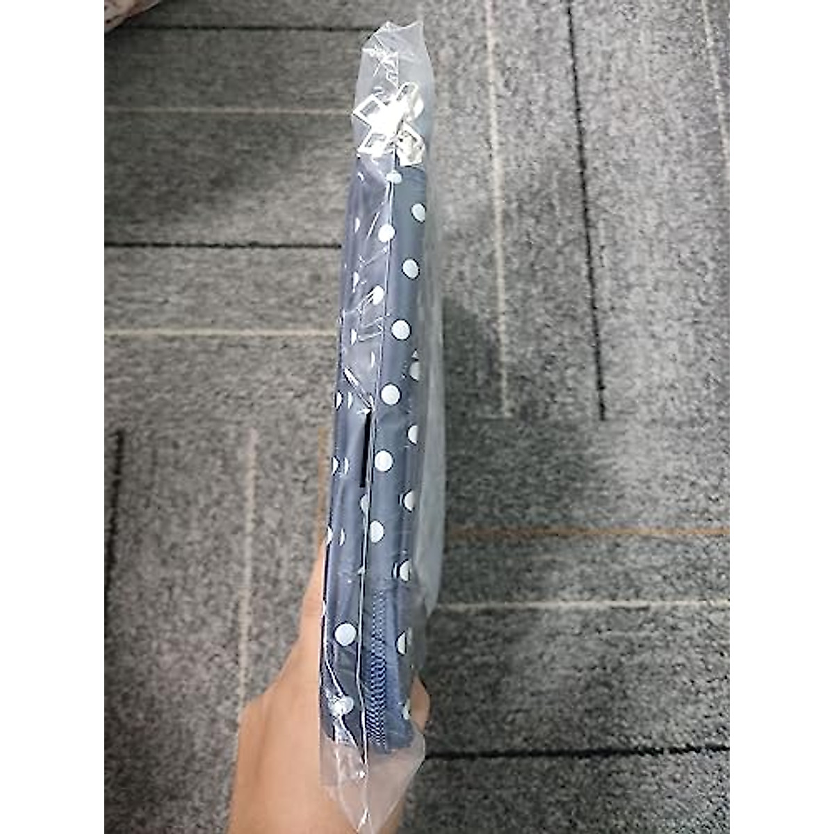 Narwey Travel Makeup Bag with Brush Compartments，Portable Cosmetic Bag，Make up Bag Makeup Organizer Case with Brush Storage for Women(Blue Polka Dot)