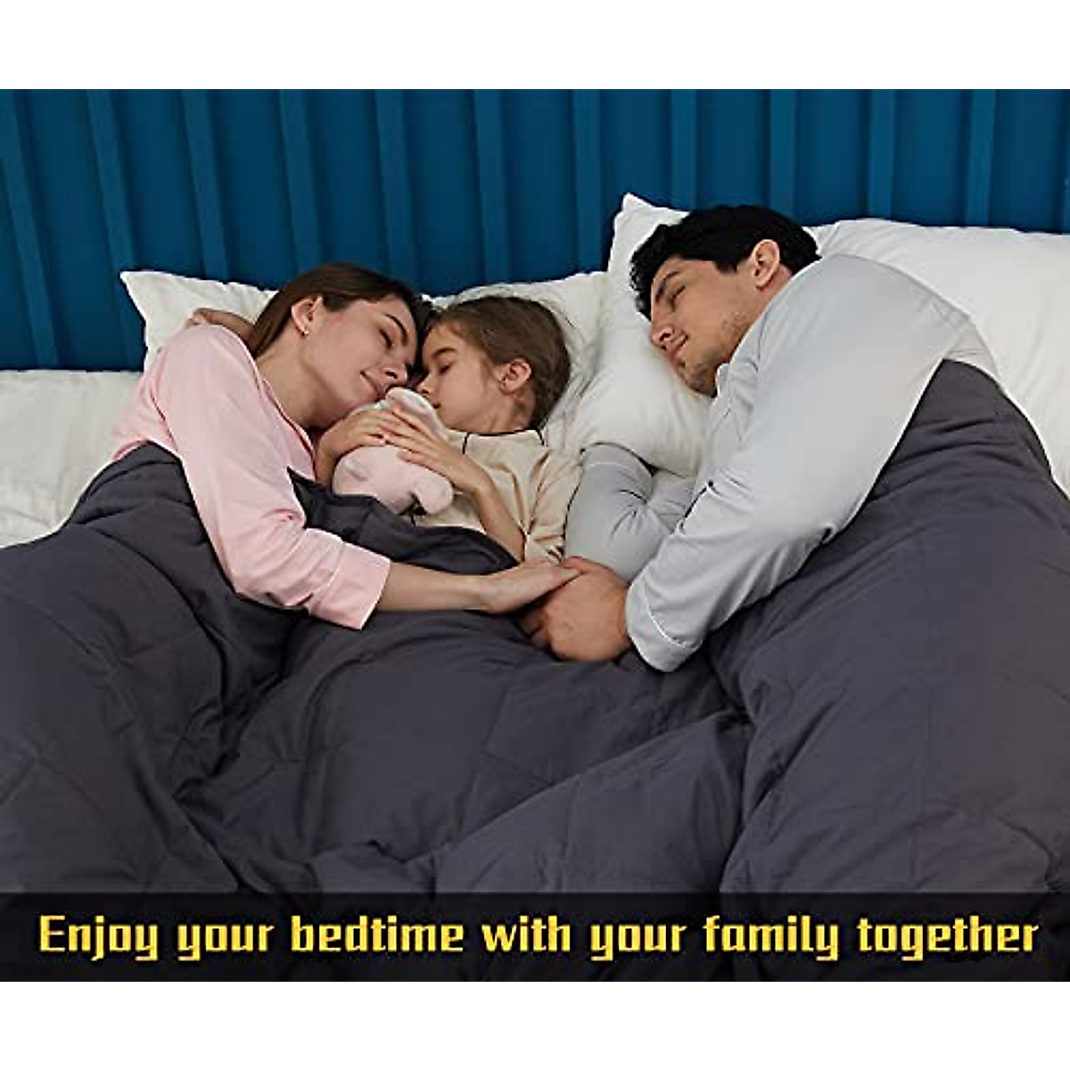 AN King Weighted Blanket (20 lbs, 80” x 87”) Perfect for Couples, King Size Heavy Blanket Breathable Cotton with Natural Glass Beads