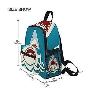 Kids Backpack Shark Tooth Jaws for Toddler Boy Girls Age 3-7