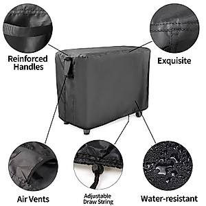 Andacar Prep Table Cover, Outdoor Tool Chest Cover Cooler Cart Cover for Keter Unity XL Portable Bar Rolling Outdoor Table Cover Patio Storage Box Waterproof Storage Cabinet Cover (52inch)