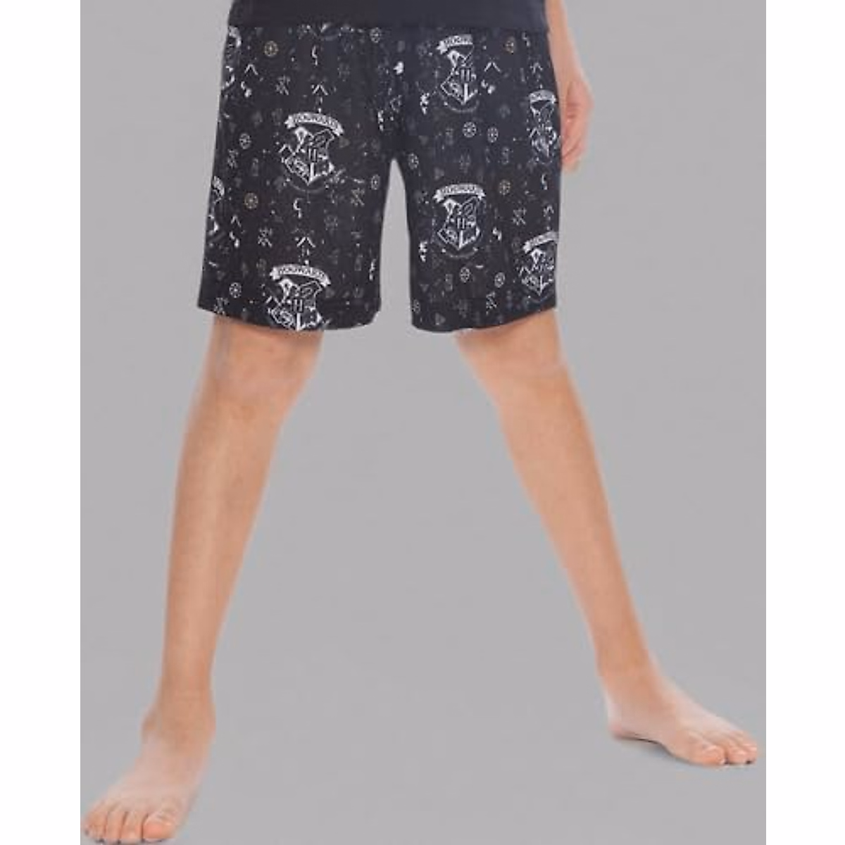 Harry Potter Boys Little Hogwarts Wizard Crest Pajama Short Set, Black 6/7