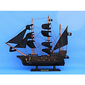 Hampton Nautical Wooden John Halsey Charles Pirate Ship Model, 20"