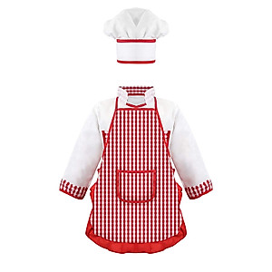 Jeowoqao Boy's Dress Up Costumes Set, Role Play Set 11-pcs Trunk Pirate, Chef, Construction Worker, Policeman Costume Fit Kids Girls Age from 3-6