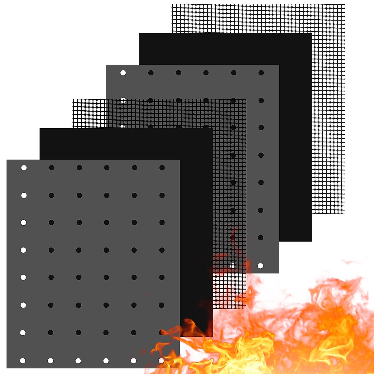 Yetene 6 Pack Reusable Liners for Toaster Oven Non Stick Fryer Mat Air Fryer Oven Liners Easy Clean Toaster Mat Compatible with Cuisinart, Ninja, Kalorik Air Fryer Microwave Oven Toaster(9 x 11 Inch)