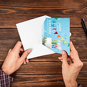160 Birthday Cards Bulk with Short Generic Message Inside, Birthday Cards with Envelopes 4 x 6 inches, 20 Unique Designs, for Family, Group,Office, Business, Cards in Box