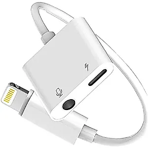 [Apple MFi Certified] Charger Headphones Adapter for iPhone,2 in 1 Belcompany Lightning to 3.5mm Jack Dongle Aux Audio & Charger Splitter Adapter Compatible with iPhone 12/11/XS/XR/X/8/7/iPad/iPod