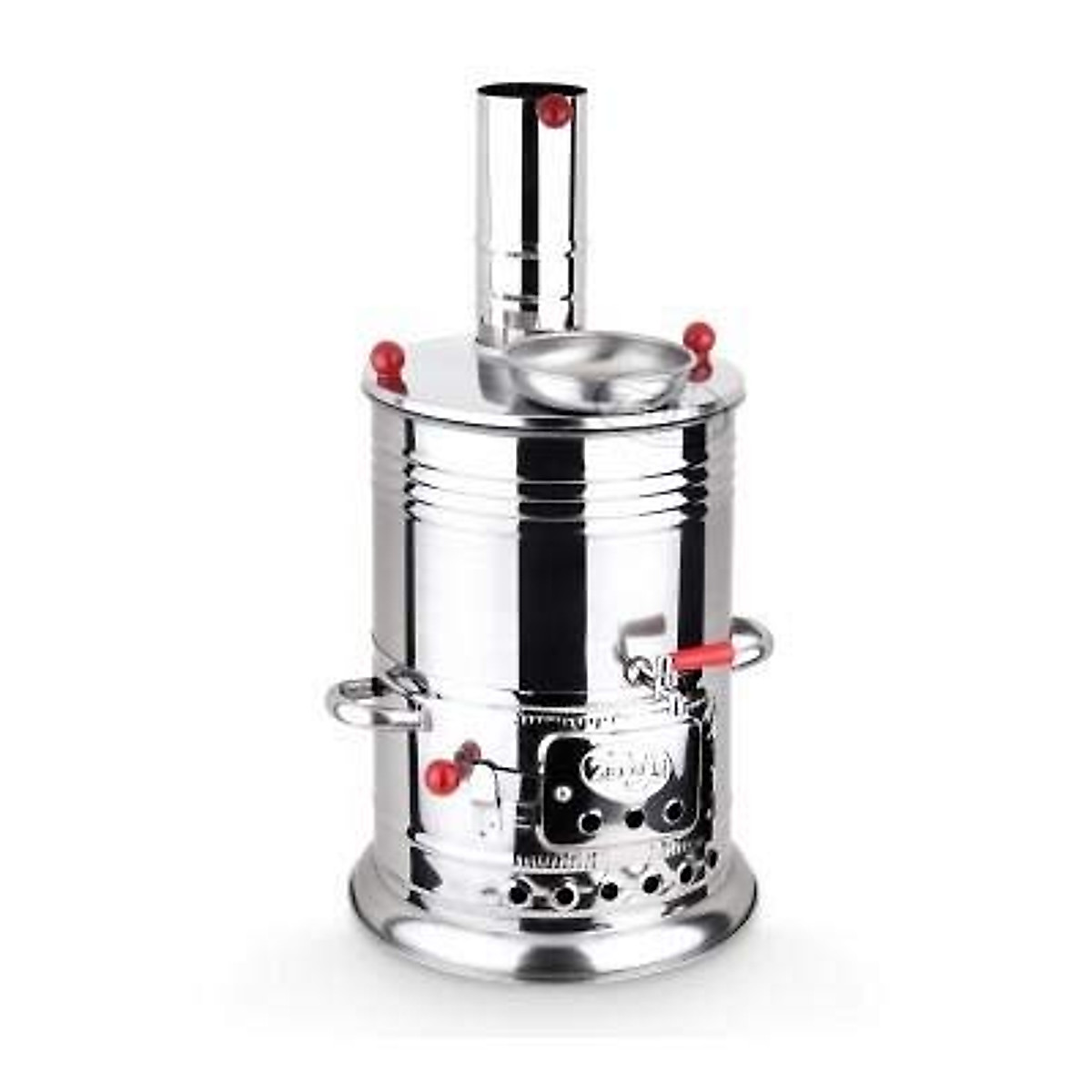 Samovar Tea Kettle, Turkish Semaver Charcoal and Wood Water Heater Boiler, for Camping, Picnic, Hunting, Hiking, Yachting