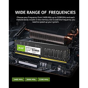 Acer UD100 16GB Single RAM 2666 MHz DDR4 CL19 1.2V Desktop Computer Memory - BL.9BWWA.226