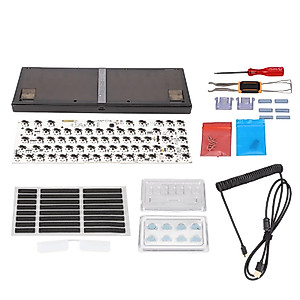 Pomya DIY Mechanical Keyboard Kit, 67 Keys Modular Mechanical Keyboard, Wired Switch Hot Swap RGB Backlit Support 5pin 3pin Switch Gaming Keyboard(Black)