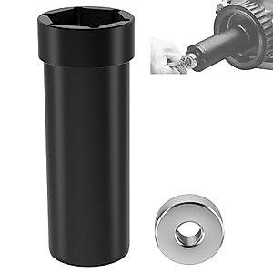 Mainshaft Sprocket/Pulley Locknut Socket, Compatible for Harley Davidson Twin Cam & Big Twin Main Shaft Lock Nut 1-7/8-Inch Socket, Inner Collar Keeps Wrench On Nut for Safer Work