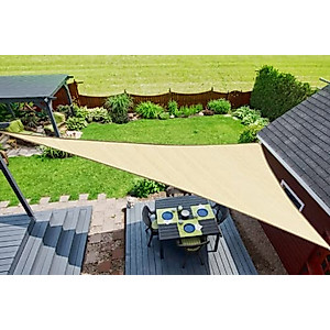 AXT SHADE Triangle Sun Shade Sail, 9'10'' x 9'10'' x 9'10'' Sand Sunshades Sails Patio Cover Canopy Shades for Outdoor Activity