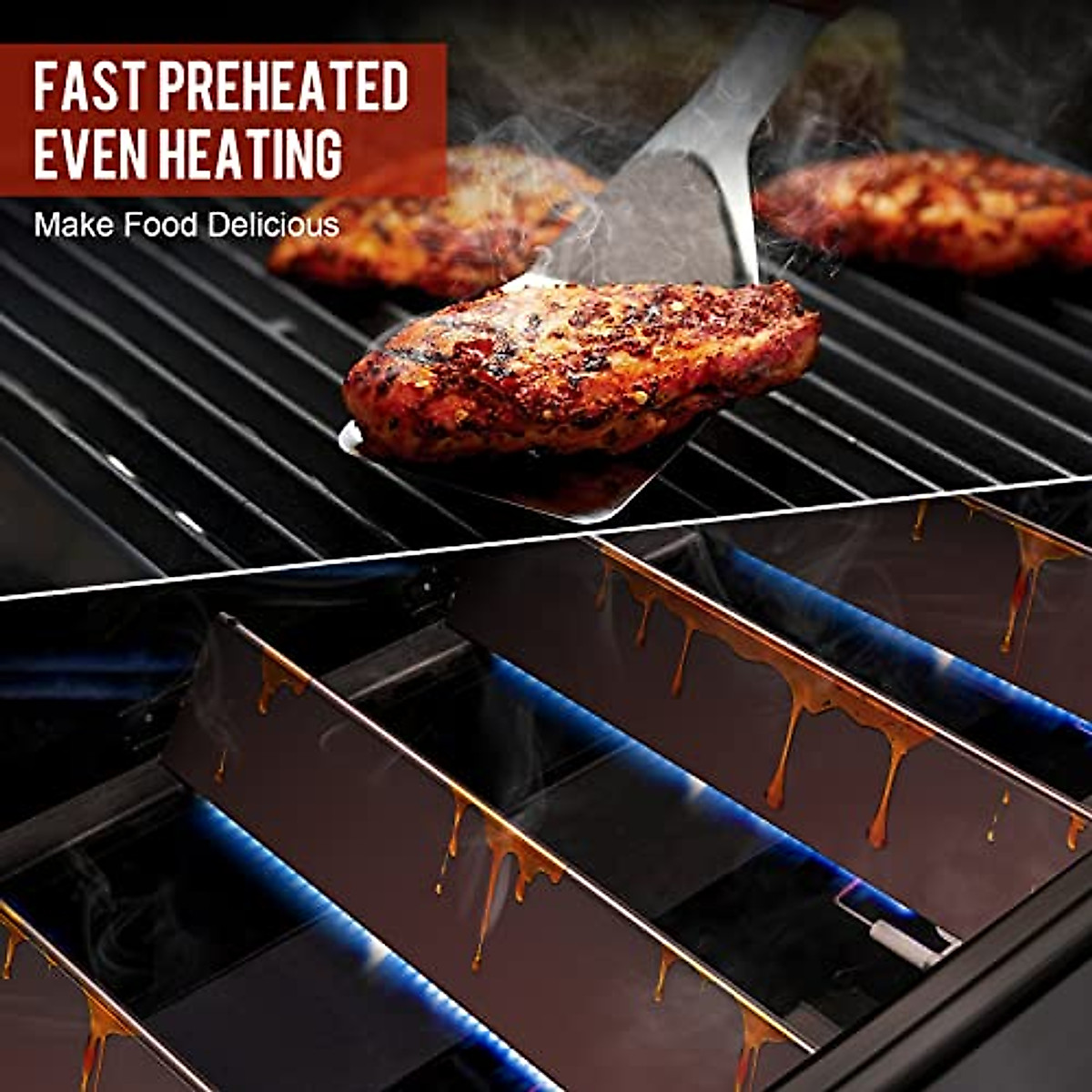 PatioGem 17.5 Inch 7620 Flavorizer Bars Fits for Weber Genesis 300 Series, Genesis E310 Parts, Fits for Weber Genesis E310 Grill Parts, Genesis E310 Flavorizer Bars