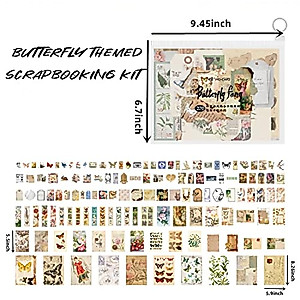 Zhosinrehe 274 Pieces Vintage Scrapbook Supplies for Bullet Journaling Supplies, Ephemera Paper Stickers Scrapbooking Collage Stickers, DIY Art Junk Journaling Supplies Kit(Butterfly)