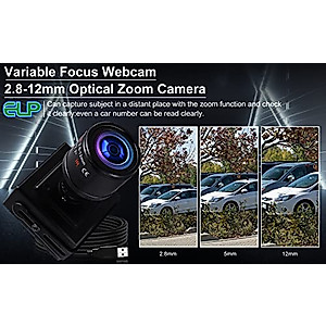 2.8-12mm Varifocal Lens Usb Camera High fps Full HD 1080p Web Camera with CMOS OV2710 Image Sensor,640X480@100fps USB2.0 Webcam Manual Zoom&Focus usb with Camera UVC for Use in Linux Windows Android