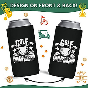 Funny Golf Slim Can Cooler - Pop Nordic 12 Pack Slim Beer Can Sleeve, Reusable Neoprene Can Cooler Bulk for Golf Game Party Supplies, Great Golf Gifts for Men