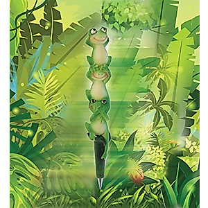 Planet Pens Three Wise Frogs Novelty Pen - Cute Fun & Unique Kids & Adults Ballpoint Pen, Colorful Animal Writing Pen Instrument School & Office Desk Decor