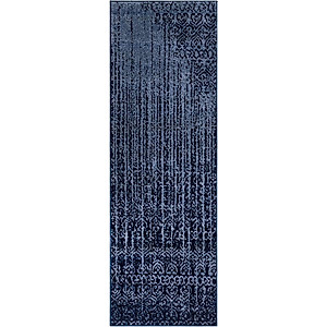 Unique Loom Del Mar Collection Area Rug - Jennifer (2' x 6' 1" Runner, Blue/ Navy Blue)