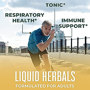 USDA Organic Respiratory Health Liquid Drops with Mullein Leaf, Marshmallow Root & Elderberry | Sinus Relief and Lung Cleanse Tonic Herbal Blend | Immune Support | Non-GMO | Vegan | 1 Fl Oz