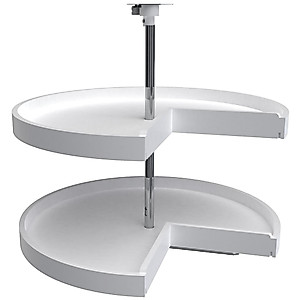 28in Pie Cut Polymer Lazy Susan Set White