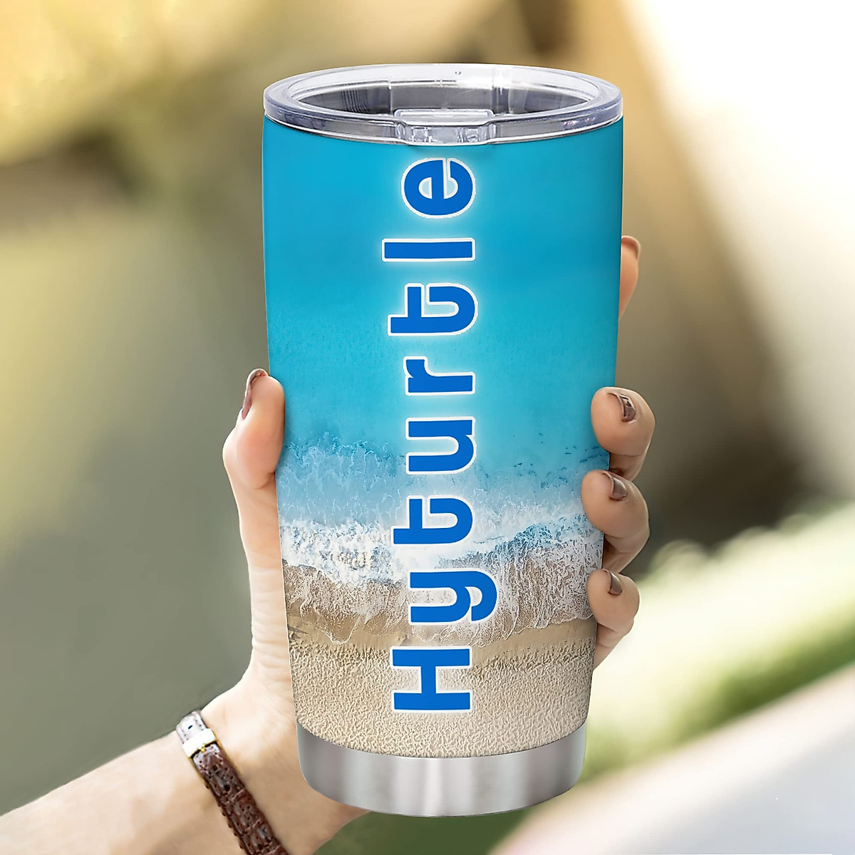 Hyturtle Personalized Softball Tumbler - Just A Girl Who Loves Softballs Custom Name Stainless Steel Tumbler 20oz With Lid - Softball Gifts For Mom Women Fan Coach Sport Lovers Birthday Mother's Day…