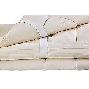 Sleep & Beyond 54 by 76-Inch Washable Wool Mattress Topper, Full, Natural