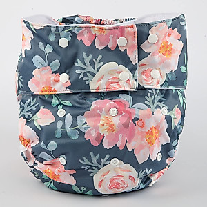 Sigzagor Teen Adult Cloth Diaper Nappy Reusable Washable for Disability (Floral)