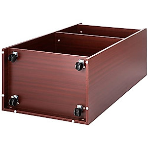 VEVOR Wood Podium, 23.6" x 47.2", Lecterns and Podiums w/ 4 Rolling Wheels, Baffle Plate & Shelf, Easy Assembly Walnut Wood Lecterns for Church, Office, School, Home