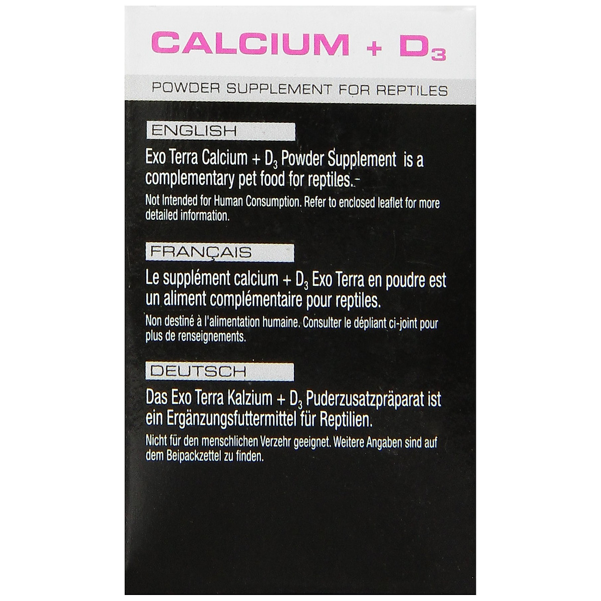 Exo Terra Calcium + D3 Powder: Ultra-fine, Phosphorus Free Formula Boosts Bone Health & Calcium Absorption Ideal for Insects, Fruits & Veggies 1.4 oz.