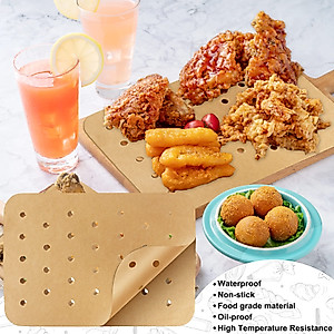 200 Pcs Air Fryer Disposable Paper Liners, Air Fryer Liners, Parchment Paper for Baking, Nonstick Perforated Air Fryer Accessories, HOFHTD Baking Papers for Ninja DZ201 Foodi 6-in-1 8-qt. 2-Basket