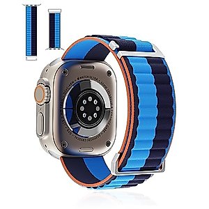 Nhoebwe Upgrade Alpine Loop Nylon Band Compatible with Apple Watch Band 49mm 45mm 44mm 42mm 41mm 40mm 38mm Men Women, Detachable Adjustable Metal C-Hook Strap for iWatch Series
