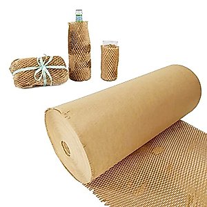 Moving Supplies Honeycomb Packing Paper for Dishes and Glassware 15 Inches * 820 Feet, Large Bubble Cushioning Wrap Roll Eco Friendly Packaging Shipping Material, Sustainable Box Void Filler