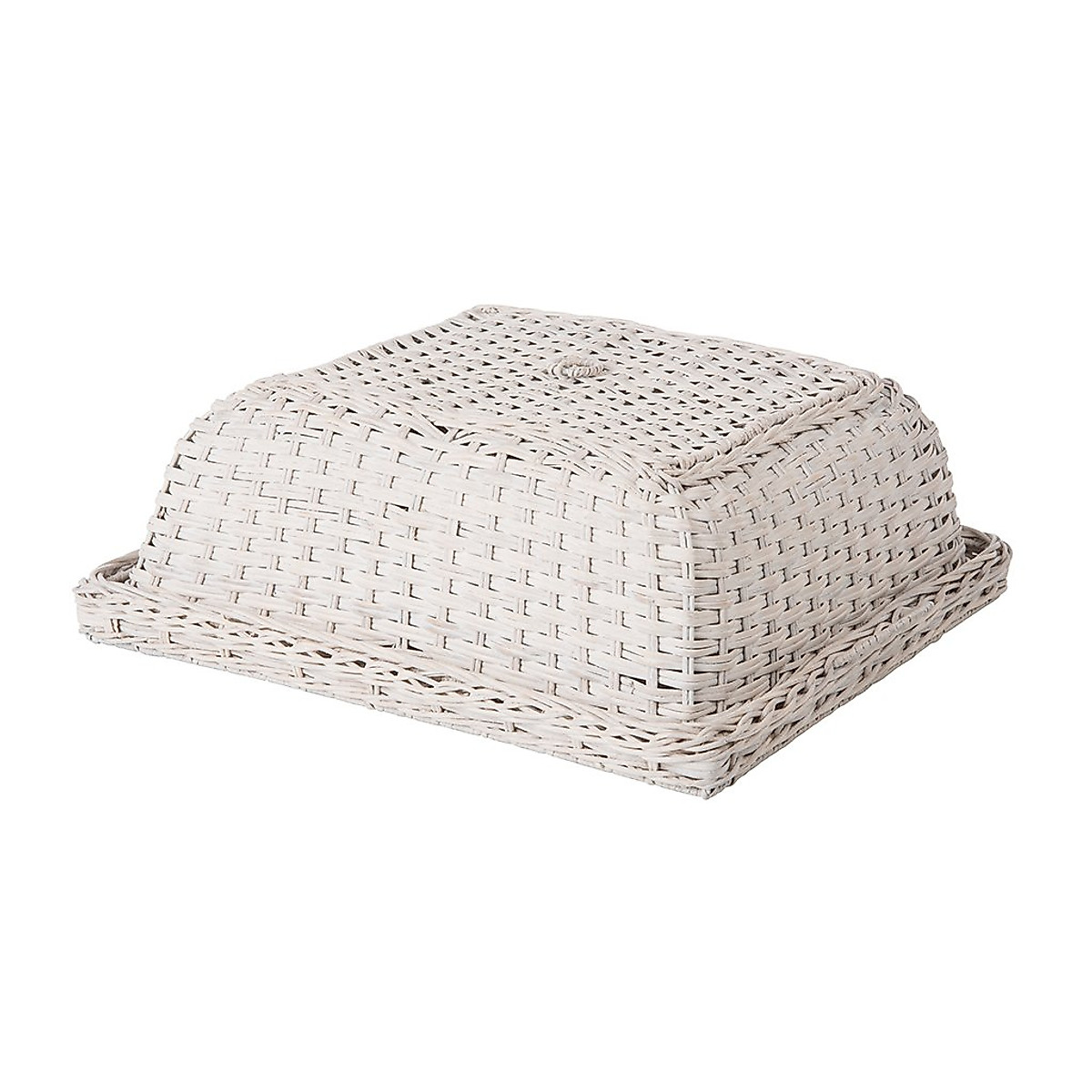 KOUBOO Rattan Breakfast Serving Tray, One Size, White