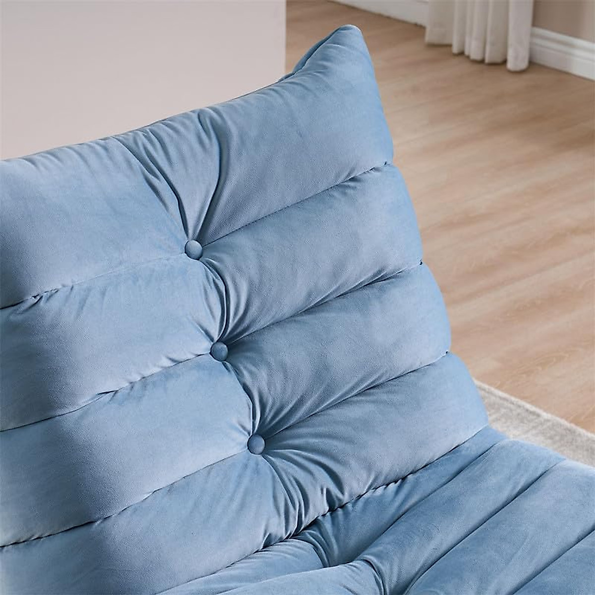 Swivel Recliner Chair, 360° Swivel Leisure Living Room Chairs with Side Pocket & Footrest, Comfy Lounge Lazy Reading Sofa Chair Accent Chairs for Bedroom, Small Space, Blue