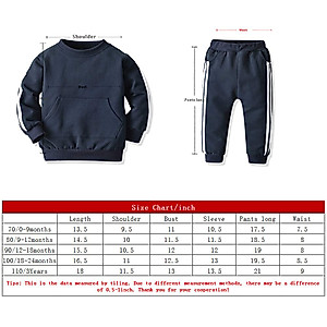 Moyikiss Studio Unisex Tracksuit Baby Boys Girls Clothes Cotton Long Sleeve Zipper Sweatshirt Jacket and Pants (Navy, 90/18-24Months)