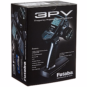 Futaba 3PV Three-Channel Two-Point-Four Gigahertz Computerized Radio Control Surface Transmitter with R304SB T-FHSS Telemetry Receiver