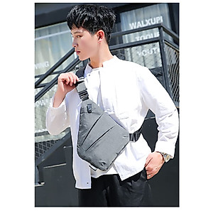 2023 New Personal Flex Bag, Fashion Anti-Thief Slim Sling Bag for Men, Travel Sling Bag Light Thin Chest Shoulder Bag, (Black, Right)