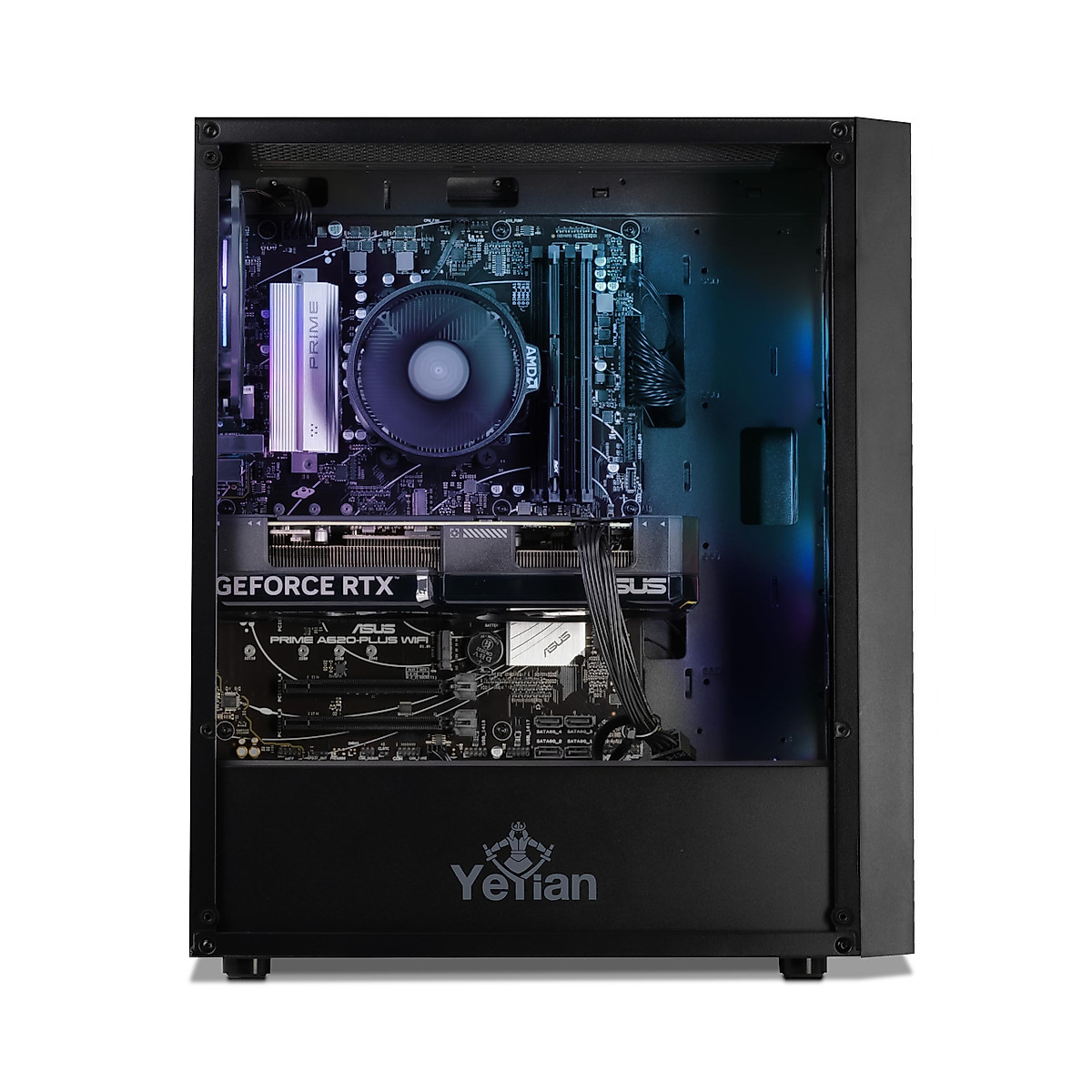 YEYIAN Yumi Gaming PC Desktop, AMD Ryzen 5 5600X 4.6 GHz, Nvidia RTX 4060 8GB, 1TB NVMe SSD, 16GB DDR4 3200MHz, 650W Gold PSU, ARGB Fans, AC WiFi & Win 11 Home