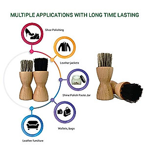 VALENTINO GAREMI Shoe Brush Cream Applicator Set | Shine Polish Paste Jar Dauber | Horse Hair | Made in Germany