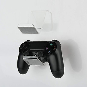 Cosmos Pack of 2 Universal Acrylic Game Controller Stand Holder Headset Wall Mount Organizer Display Stand compatible with PS5 Xbox Game Controllers and Headset/Headphone