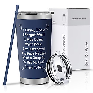 Birthday Gifts for Women/Men-I Came I Saw I Forgot Tumbler 20oz-Funny Coffee Mug,Senior Citizen Gift, Retirement Gifts,60th 70th 80th Birthday Presents for Men Women,Insulated Mug-NB