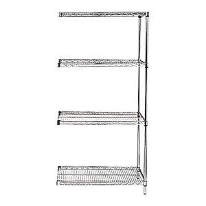 Quantum Storage Systems AD86-2436C Add-On Kit for 86" High 4-Tier Wire Shelving Unit, Chrome Finish, 24" Width x 36" Length x 86" Height