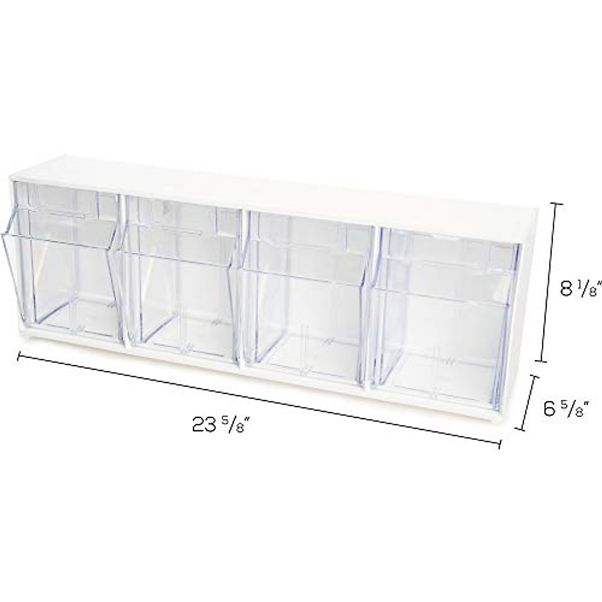 Deflecto Interlocking Multi Storage Organizer Tilt Bin, White