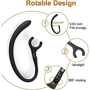 Zotech Replacement 8 Pack Ear Hooks Universal Small Clamp Loop Clip for Plantronics, Samsung,Motorola,LG, Jabra & Many Other Bluetooth Headset (Black)