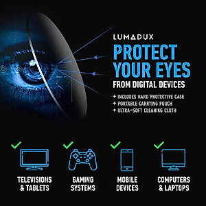 Lumadux Computer Blue Light Glasses Men | Blue Light Blocking Glasses for Reading, Digital Eye Strain, Headaches and Blurry Vision | Blue Blocker Gaming Glasses | Bluelight Clear Rimless Glasses