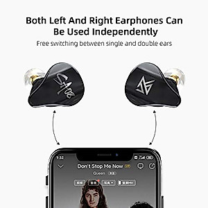 KZ SA08 TWS True Wireless Bluetooth v5.0 Earphones 8BA Units Game Earbuds Touch Control Noise Cancelling Sport Headset(Black)