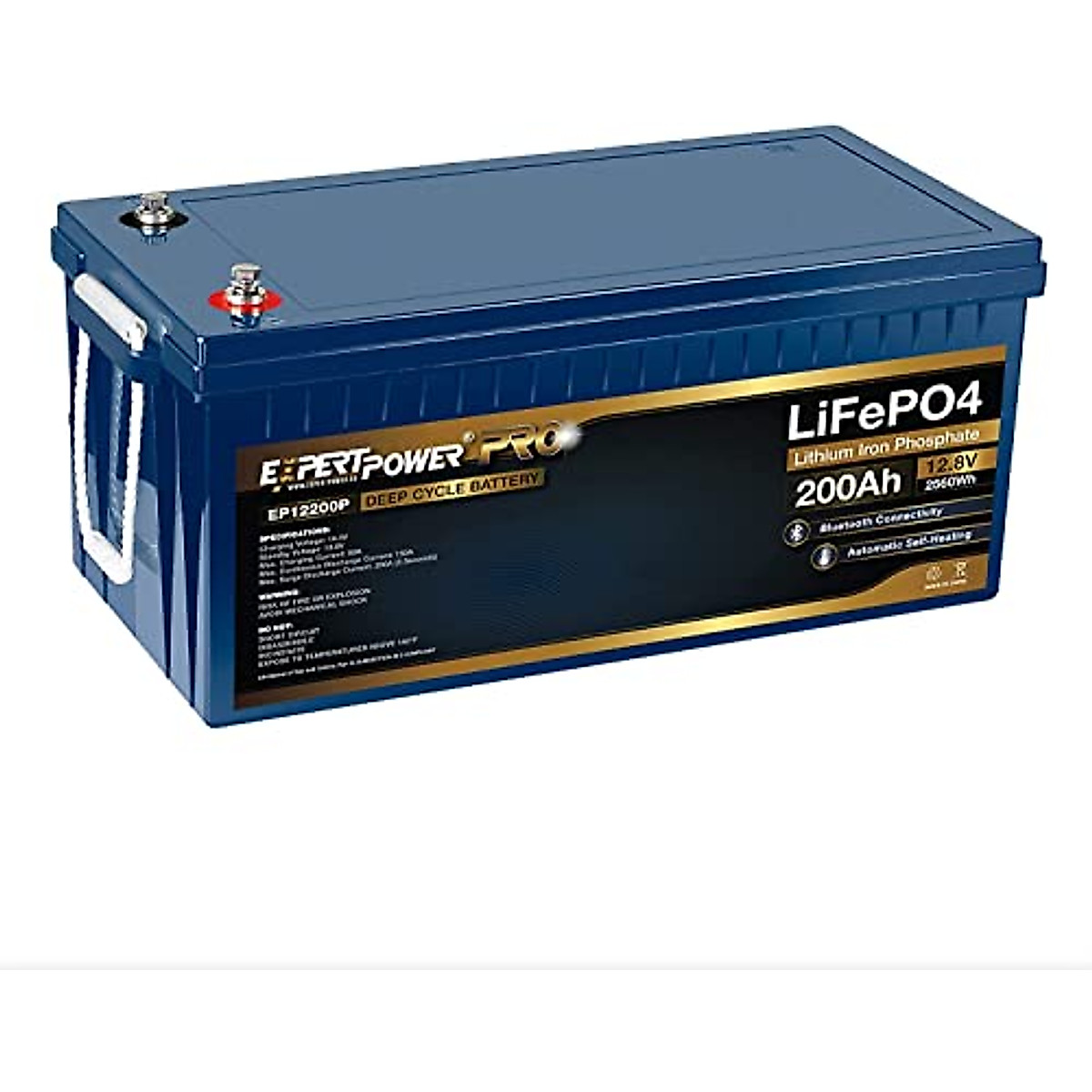 ExpertPower 12V 200Ah PRO Lithium LiFePO4 Deep Cycle Rechargeable Battery | Bluetooth & Self Heating | 7000 Life Cycles & 10-Year Lifetime | Perfect for RV, Solar, Marine, Overland, Off-Grid