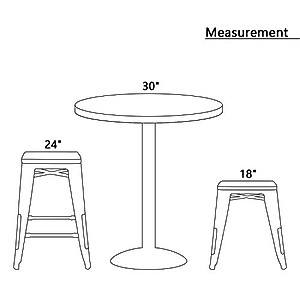 JUMMICO Metal Bar Stools Indoor Outdoor Stackable Modern 24 Inches Metal Counter Height Industrial Barstools with Wooden Seat Set of 4 (Black)