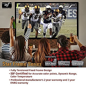 Elite Screens Star Frame Series, 120-INCH 16:9, Fixed Frame Home Movie Theater Projector/Projection Screen, 8K / 4K Ultra HD 3D Ready, SF120HW2