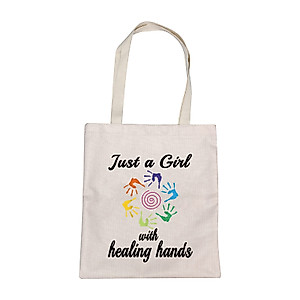 MBMSO Massage Therapist Tote Bag Physical Therapist Bag just a Gxx with Healing Hands Occupational Therapy Thank You Gifts (Massage Therapist tote bag)